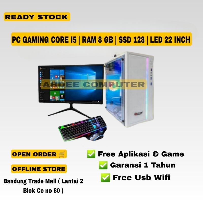 Jual Pc Gaming Fullset Core i5 Ram 8 Gb Ssd 128 Vga 2 Gb Gt 610 Monitor ...