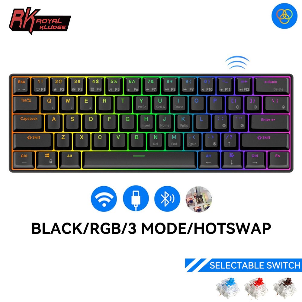 Jual Royal Kludge RK61 61 Key Gaming Keyboard | Shopee Indonesia