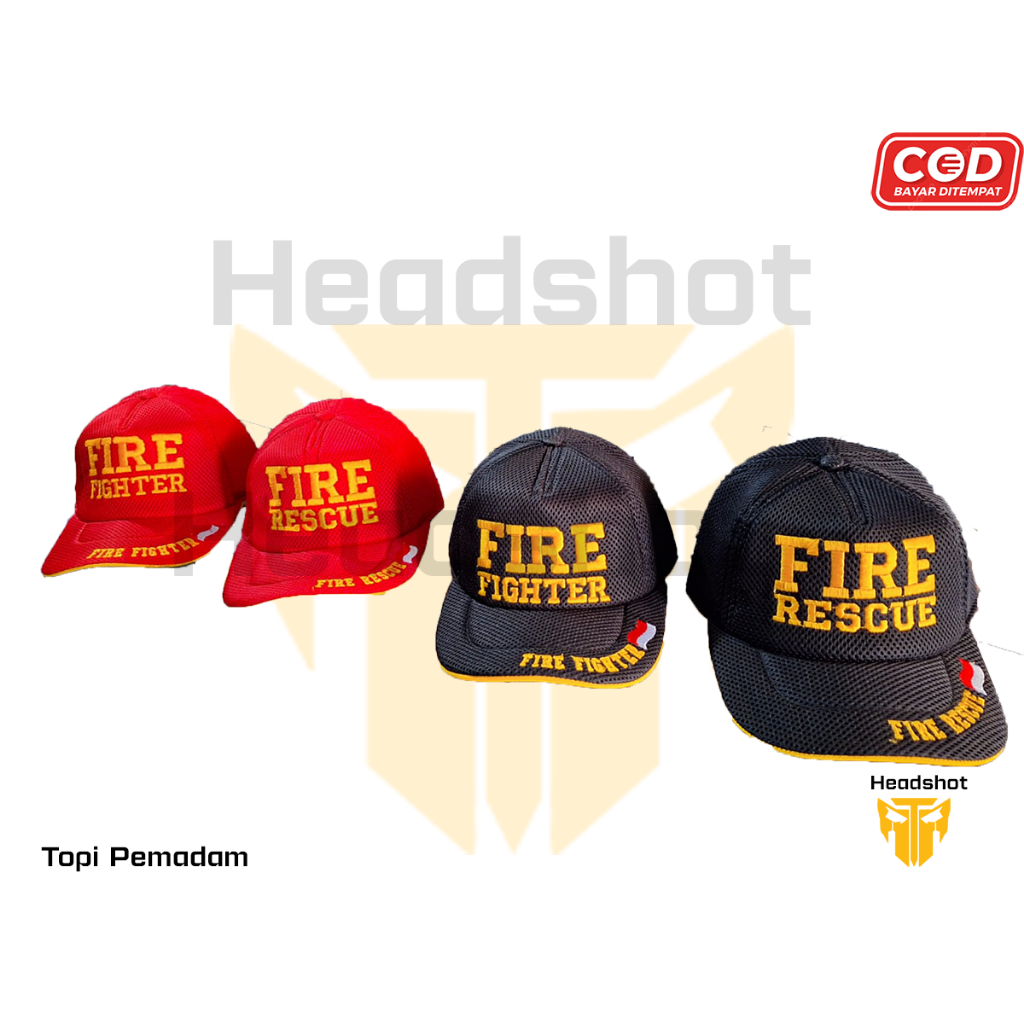 Jual Topi Pemadam Logo Fire Fighter - Topi Logo Fire Rescue Pemadam ...