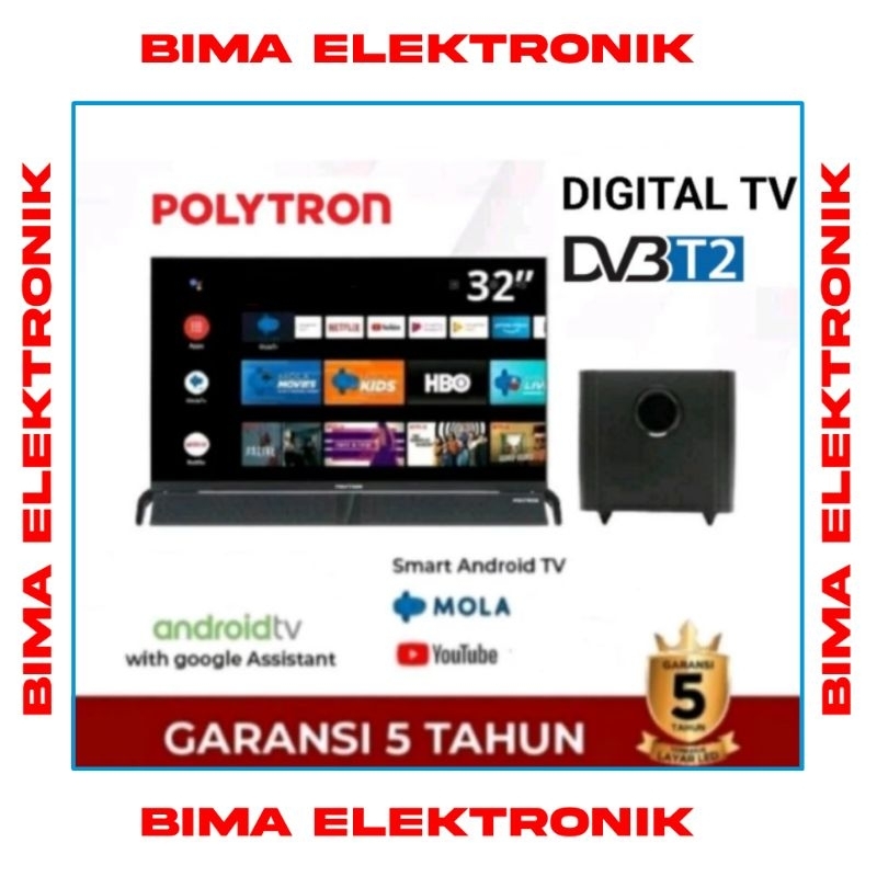 Jual TV POLYTRON 32inch SMART ANDROID PLD-32BAG9858 CINEMAX SOUNDBAR | Shopee Indonesia