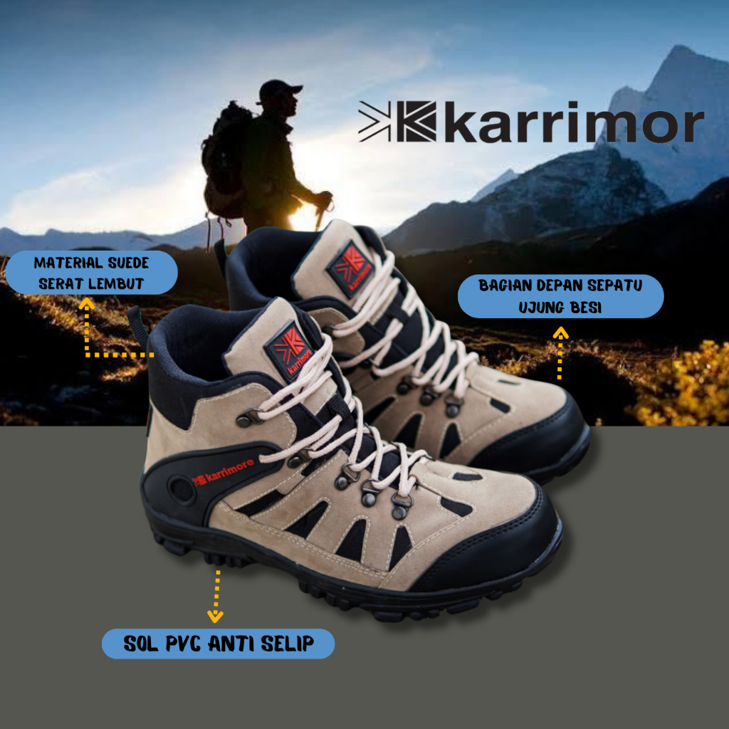 Jual Sepatu Hiking Pria Karrimore Boots Safety Ujung Besi Karimor ...