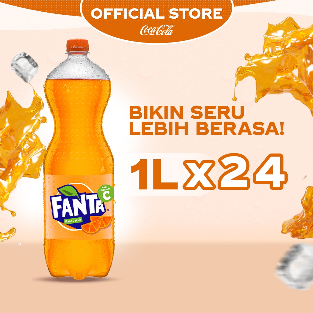 Jual Fanta Rasa Orange Jeruk Minuman Soda - Botol 1L x 24pcs | Shopee ...