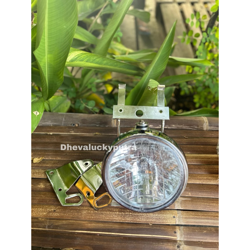 Jual LAMPU DEPAN NINJA SS BULAT CHROME SET BREKET LAMPU NINJA SS R ...
