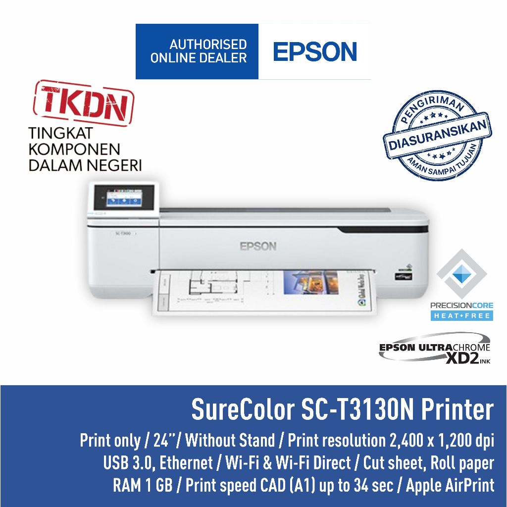 Jual Printer EPSON SureColor SC-T3130N T3130 T3130N SCT3130N Tanpa Kaki Garansi Resmi A1 24 Inch ...