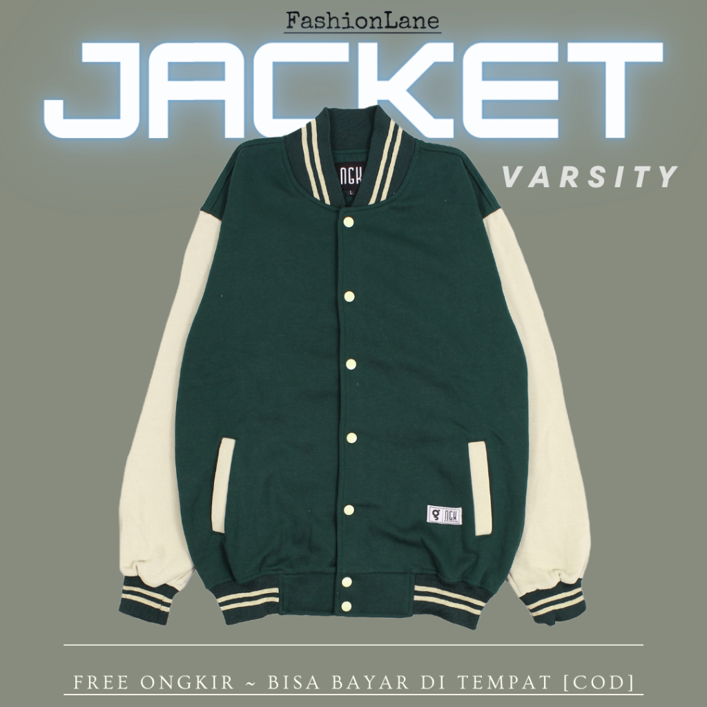 Jual Jaket Varsity Polos Outerwear Varsity Jacket Baseball Pria ...