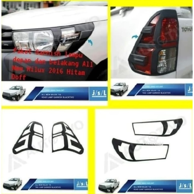 Jual Garnish lampu depan belakang mobil all new hilux 2016 - 2020 hitam | Shopee Indonesia