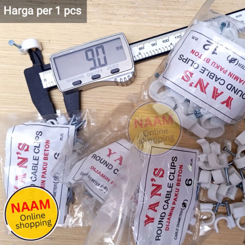 Jual KLEM PENJEPIT KABEL PAKU TEMPEL - ROUND CABLE CLIPS CLAMP - KLEM ...