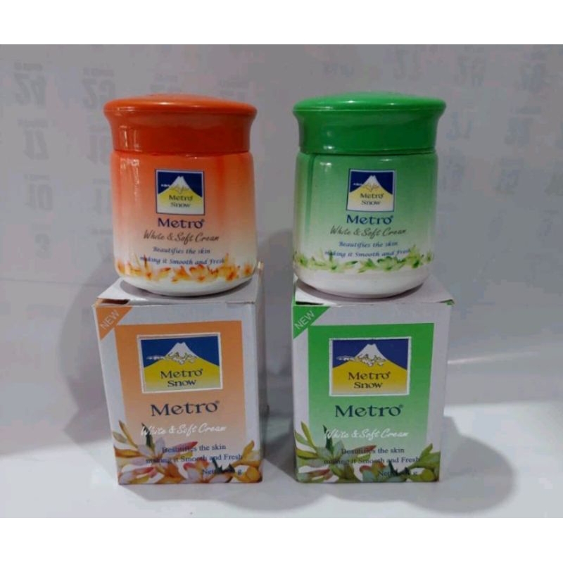 Jual Bedak Metro Snow White & soft Cream (60 g) | Shopee Indonesia