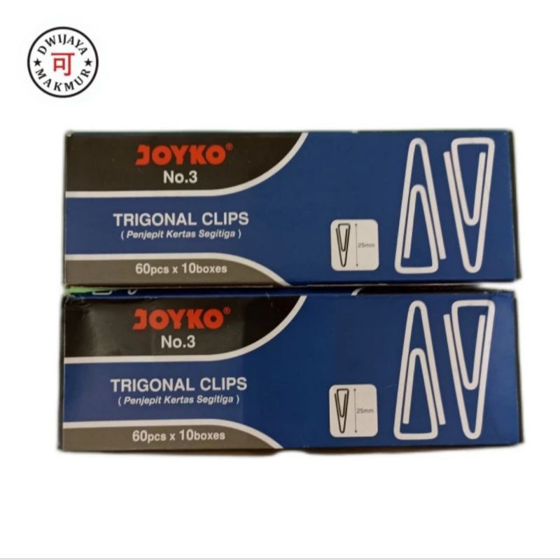 Jual Trigonal Paper Clips no.3 Joyko (60 buah) | Shopee Indonesia