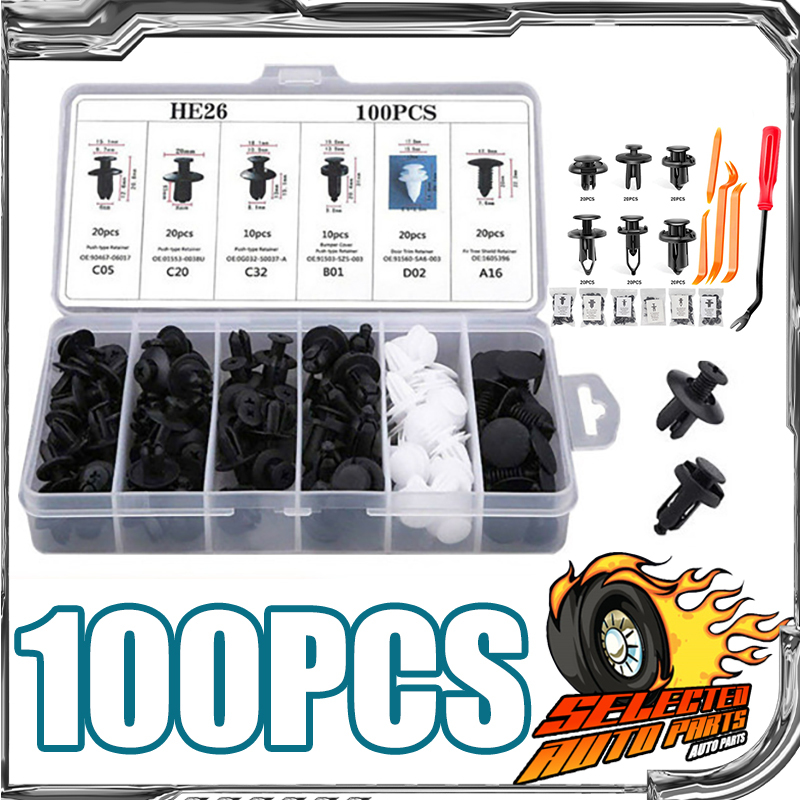 Jual 【100PCS】Universal Klip Bumper Baut Body Plastik Mobil Clip Kancing ...