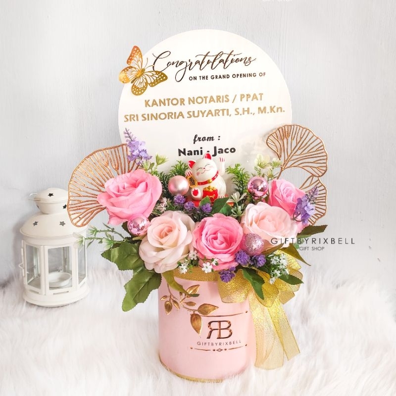 Jual RB Acrylic Bloombox (hampers bunga artifisial grand opening ...