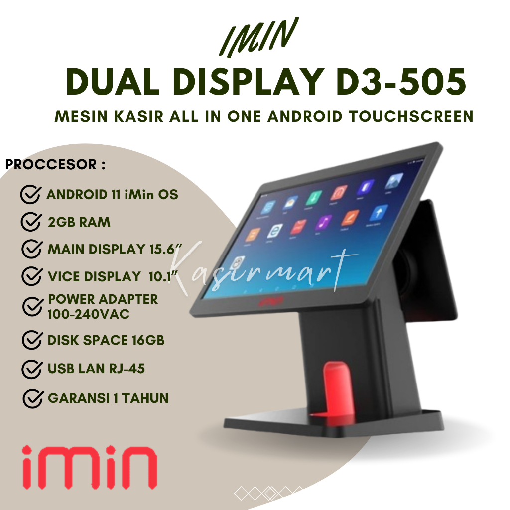 Jual Mesin Kasir Android 11 IMIN D3 505 POS Kasir iMin D3 505 Untuk ...