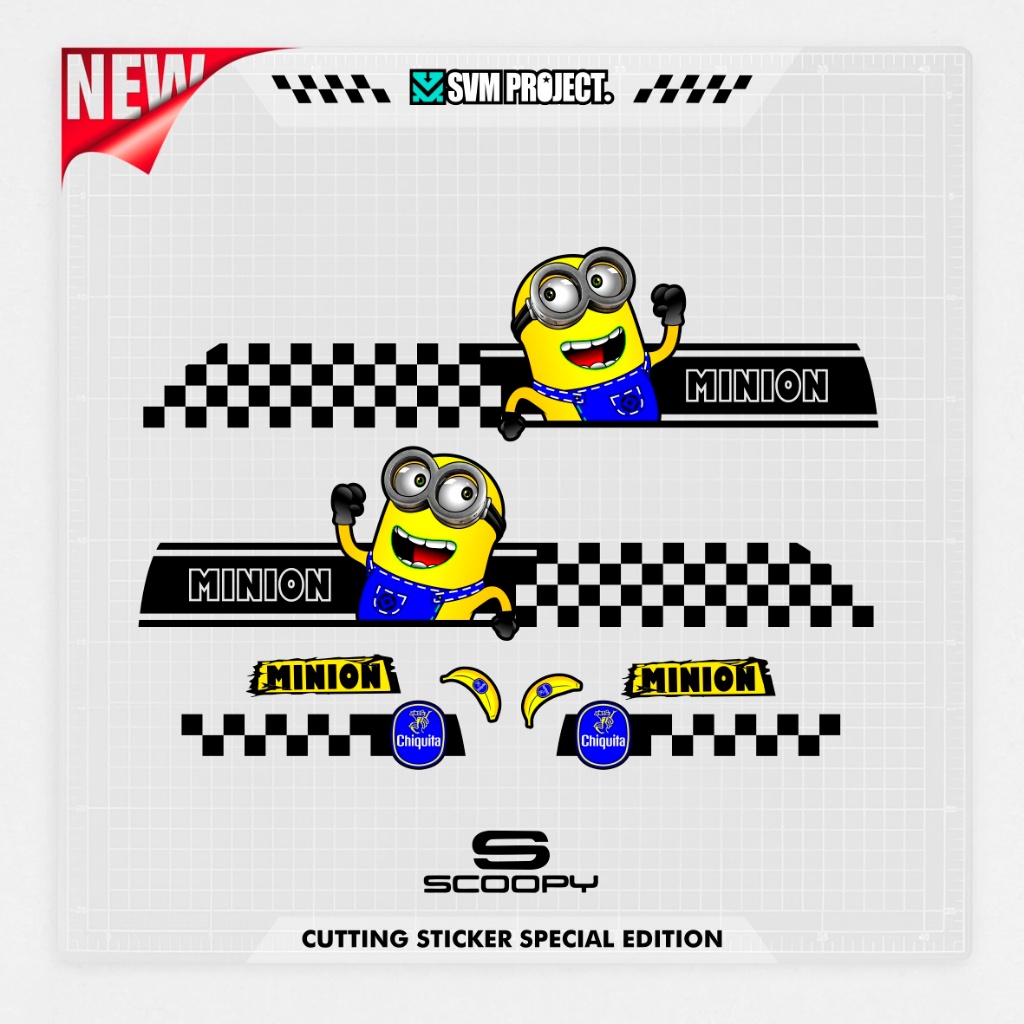 Jual STICKER CUTTING SCOOPY PRESTIGE MOTIF MINIONS/ STIKER CUTING ...