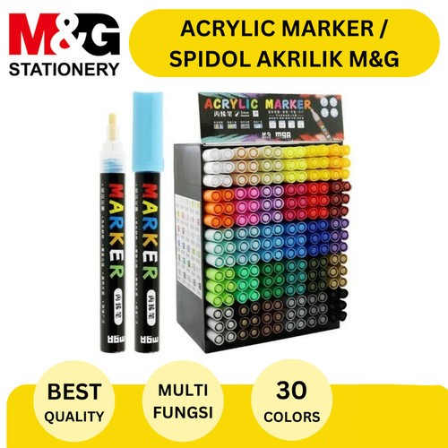 Jual M&G Acrylic Marker 28 / M&G Spidol Marker Multifungsi Segala ...