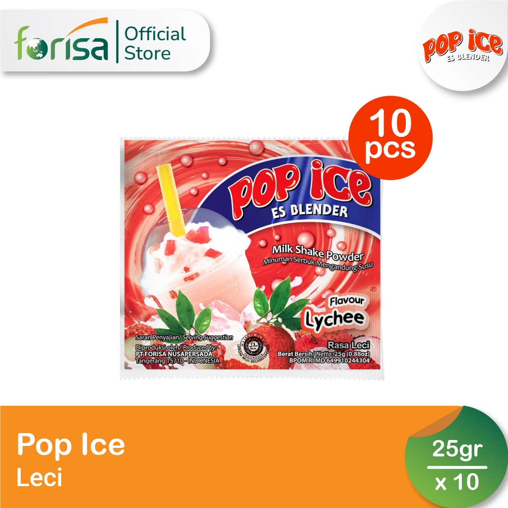 Jual Pop Ice Milk Shake Powder Rasa Leci 25 gr 10 Pcs | Shopee Indonesia