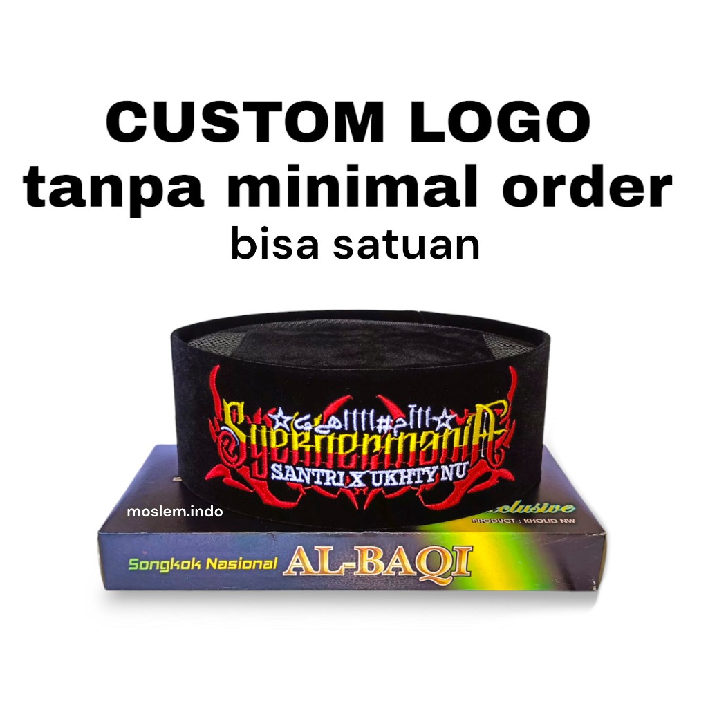 Jual Peci Custom Logo Satuan Songkok Bordir Costum Logo Sekolah ...