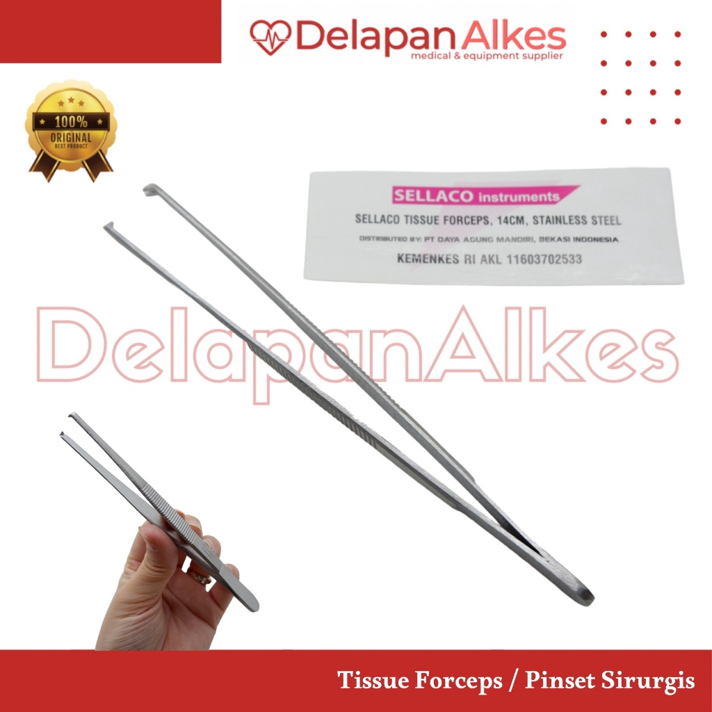 Jual Pinset Chirurgis 14 cm Tissue Forceps Sirurgis Pincet Bedah ...