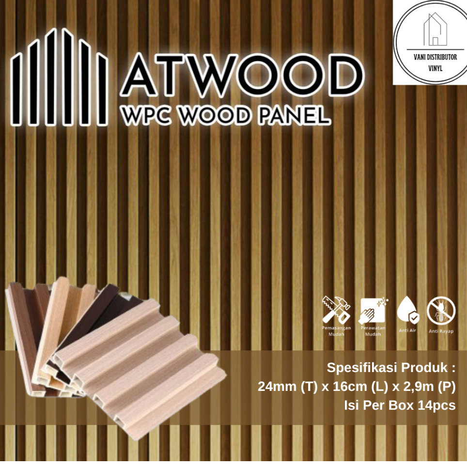 Jual Wall Panel PVC Dinding / Wood Panel Atwood Panjang 2,9m Tahan Air ...