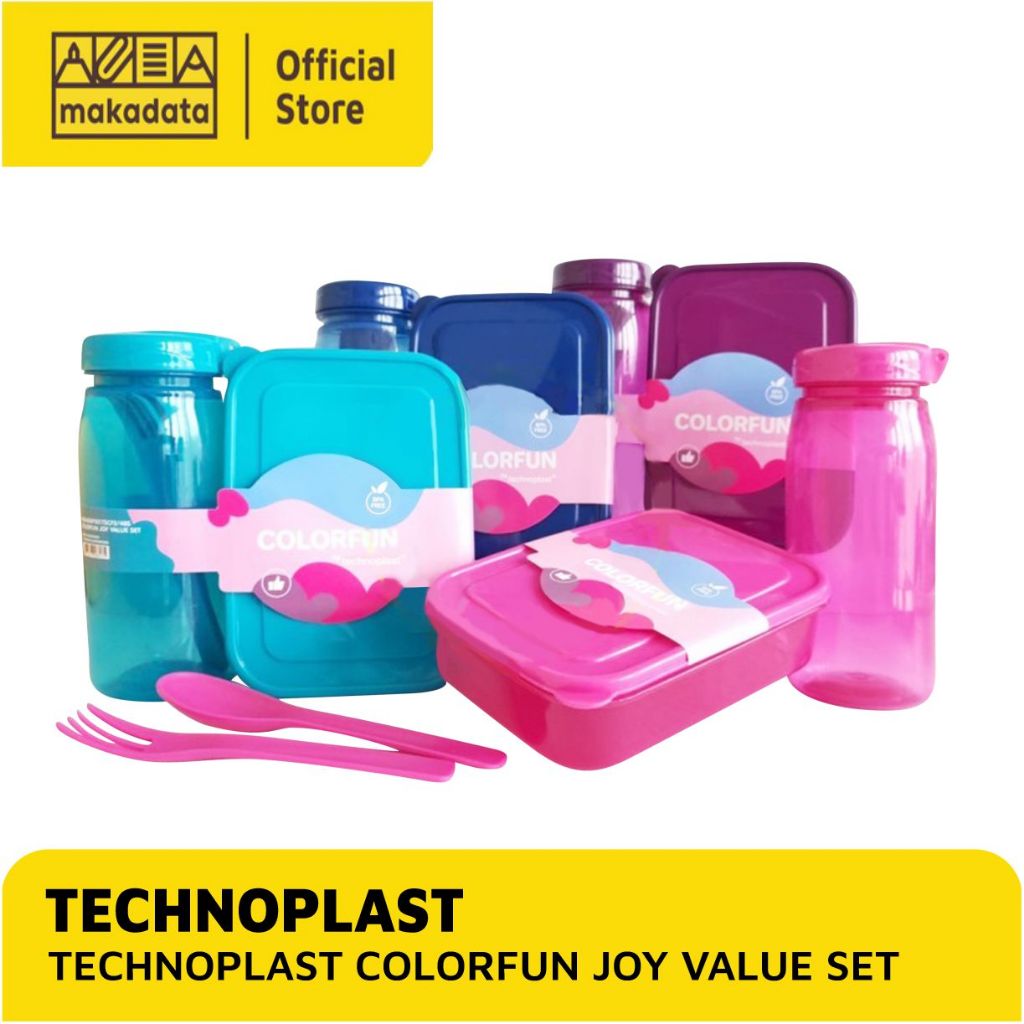 Jual TECHNOPLAST COLORFUN JOY VALUE SET / SET KOTAK BEKAL TECHNOPLAST ...