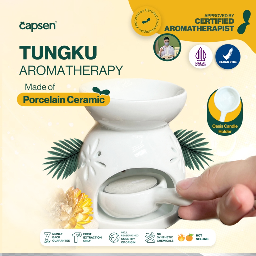 Jual CAPSEN Tungku Aromaterapi Bakar Lilin Essential Oil Candle Burner ...