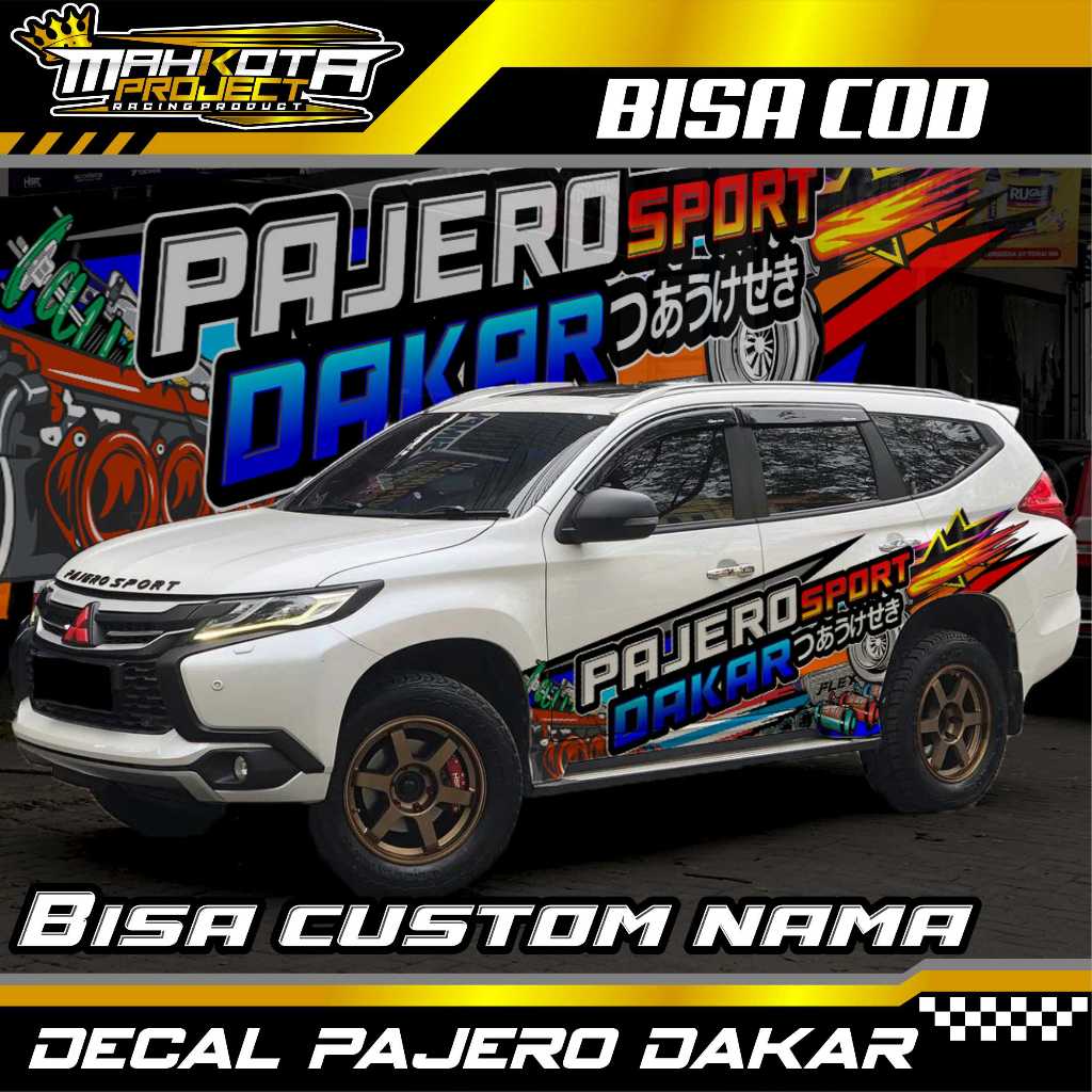 Jual STRIPING DECAL VARIASI MITSUBISHI PAJERO DAKAR CUSTOM NAMA / DECAL ...