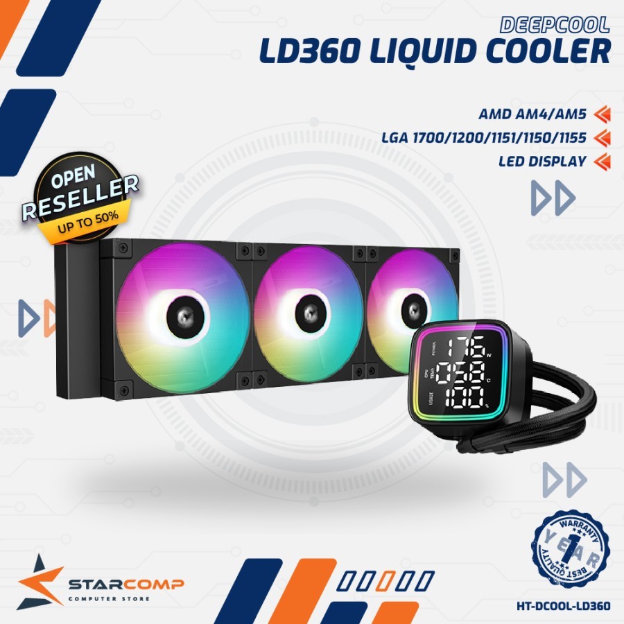 Jual Deepcool LD360 DIGITAL ARGB AIO CPU Cooler 360mm Liquid CPU Cooler ...