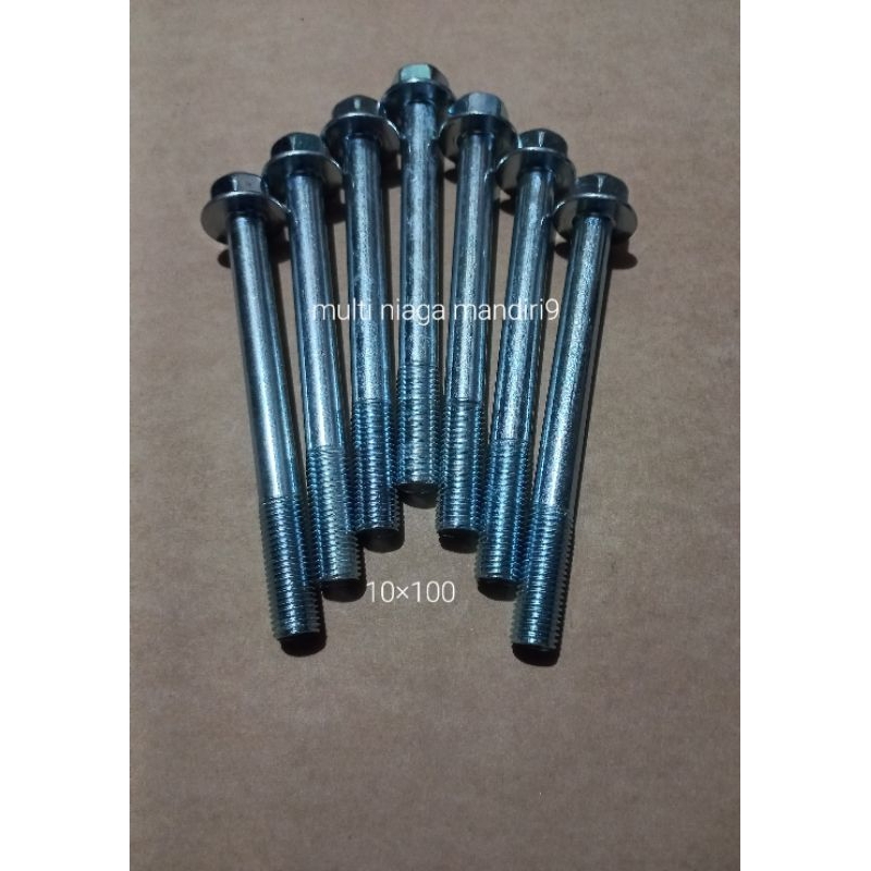 Jual ( satuan ) baut topi m10×100mm besi kuning dan galvanis putih ...