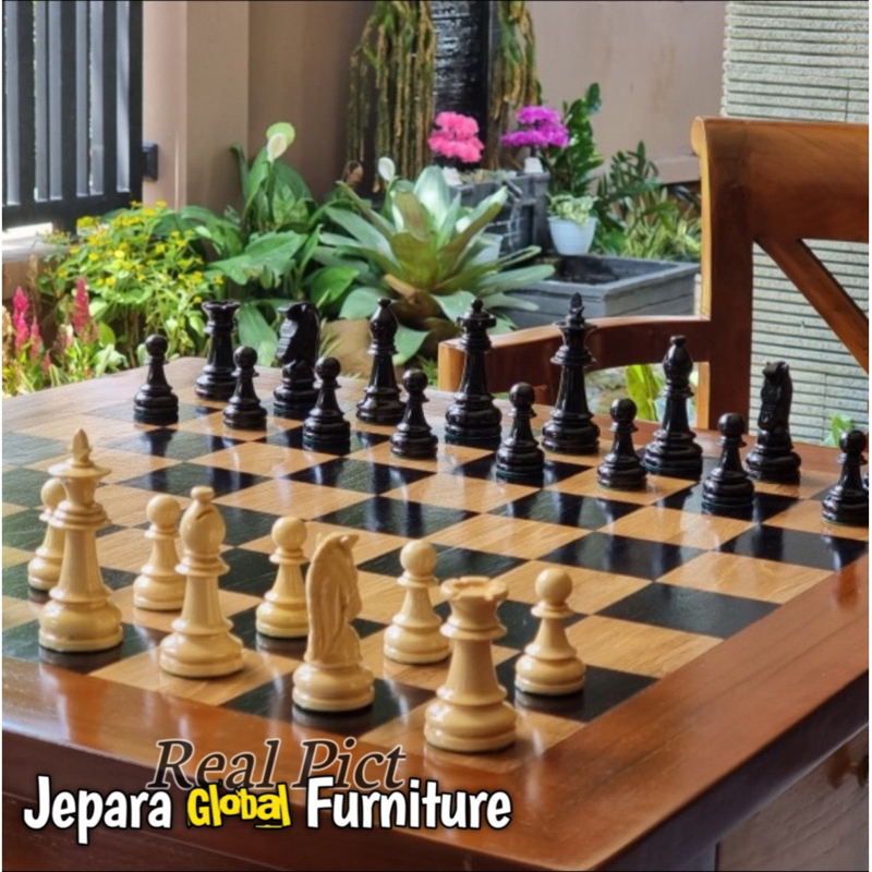 Jual REAL PICT !! Meja Kopi Catur Jati + Pion Jati ( meja kopi murah ...