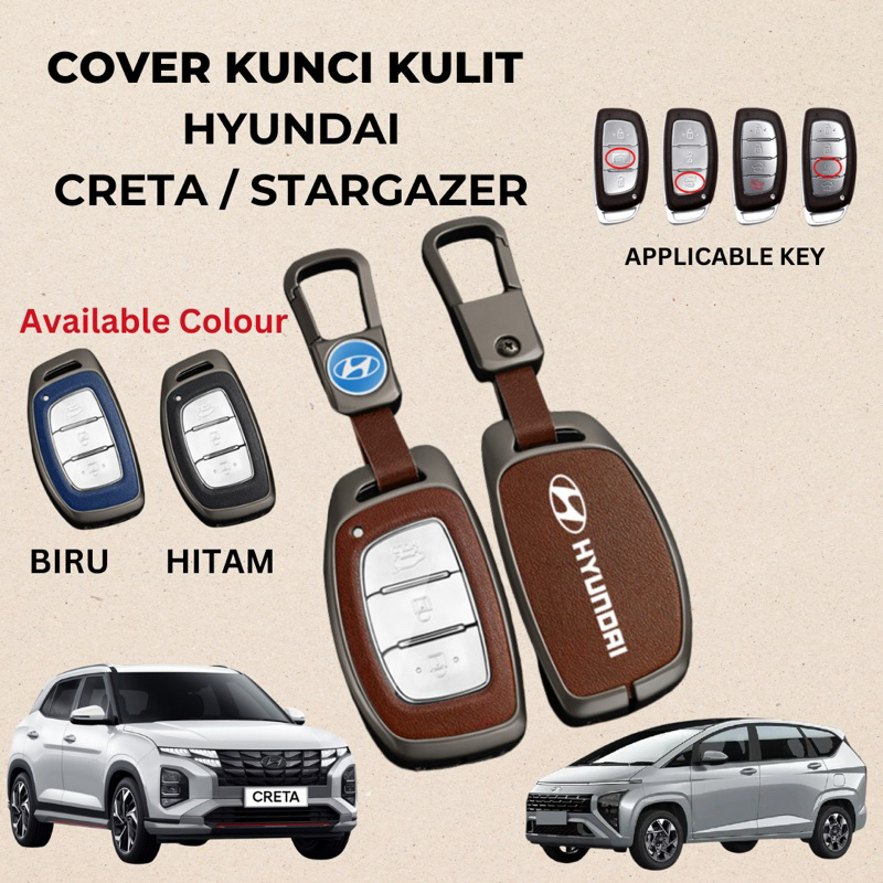 Jual Leather key Smartkey Cover Hyundai Creta Stargazer | Casing Kunci ...