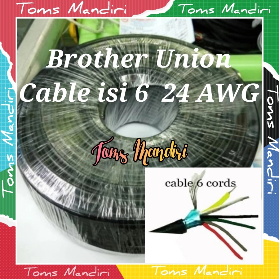Jual Kabel Data Sensor isi 6 serabut 24 AWG Brother Union 100 Meter ...