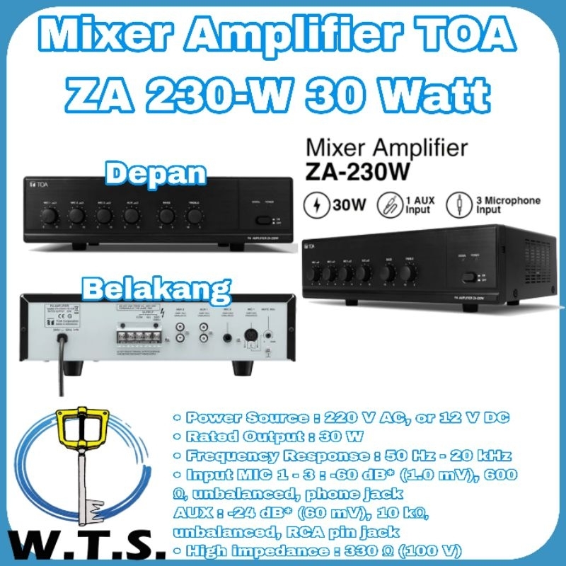Jual TOA - Mixee Amplifier Toa ZA-230 W 30 watt | Shopee Indonesia