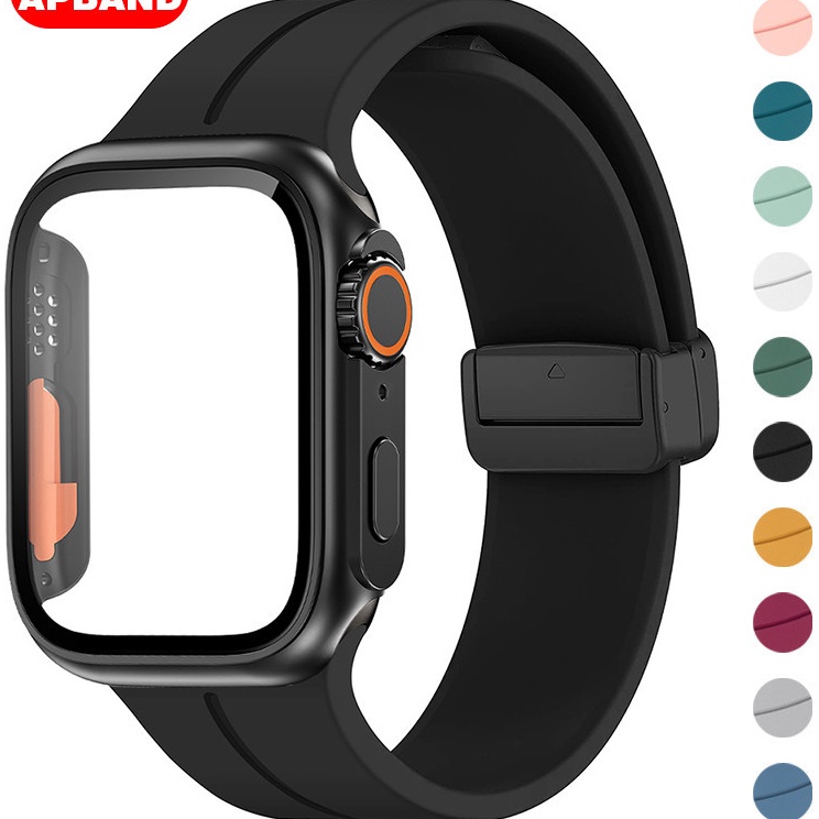 Jual Essential Pc Case Rubber Strap for IWatch Watch Strap Series 9 8 7 ...
