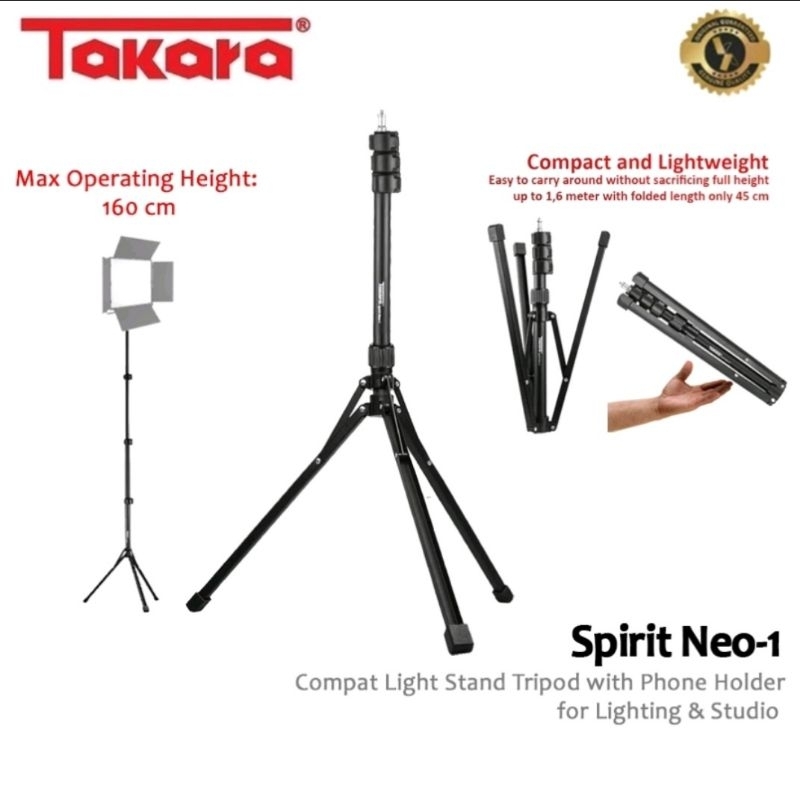 Jual Takara SPIRIT NEO-1 Compact Lightweight Light stand Tripod ...