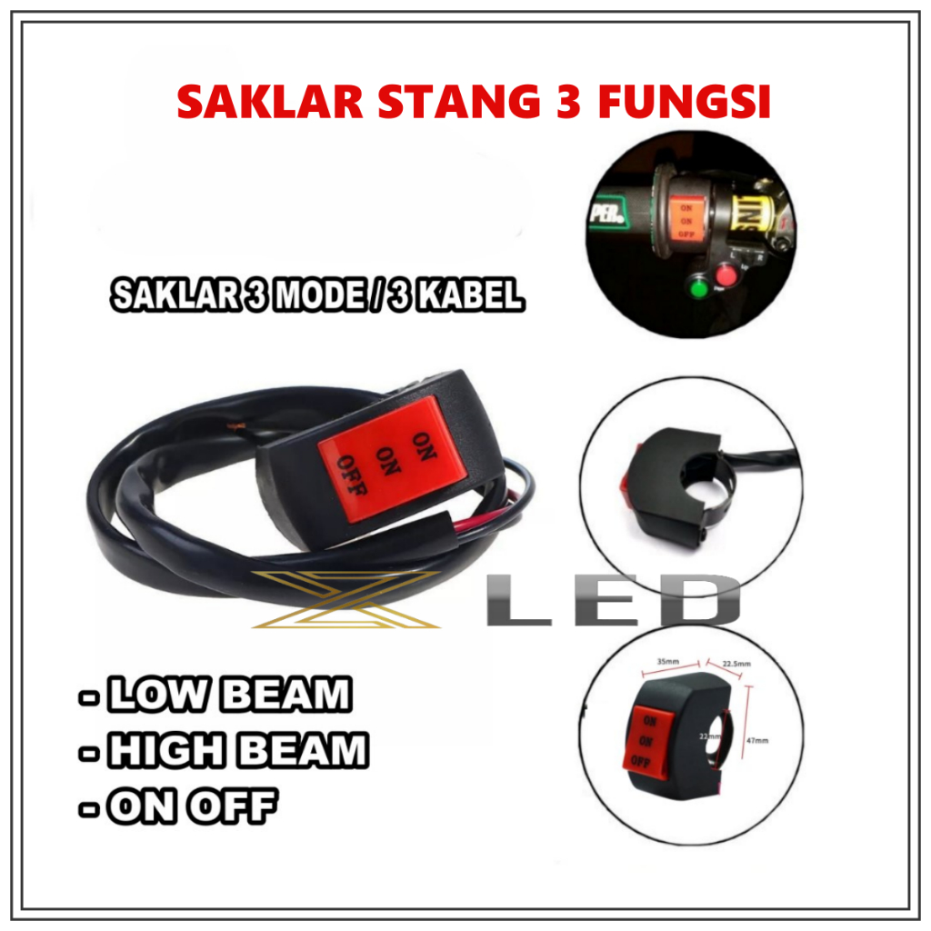 Jual SAKLAR LAMPU STANG BRECKET 3 FUNGSI UNIVERSAL SAKLAR | SAKLAR 3 ...