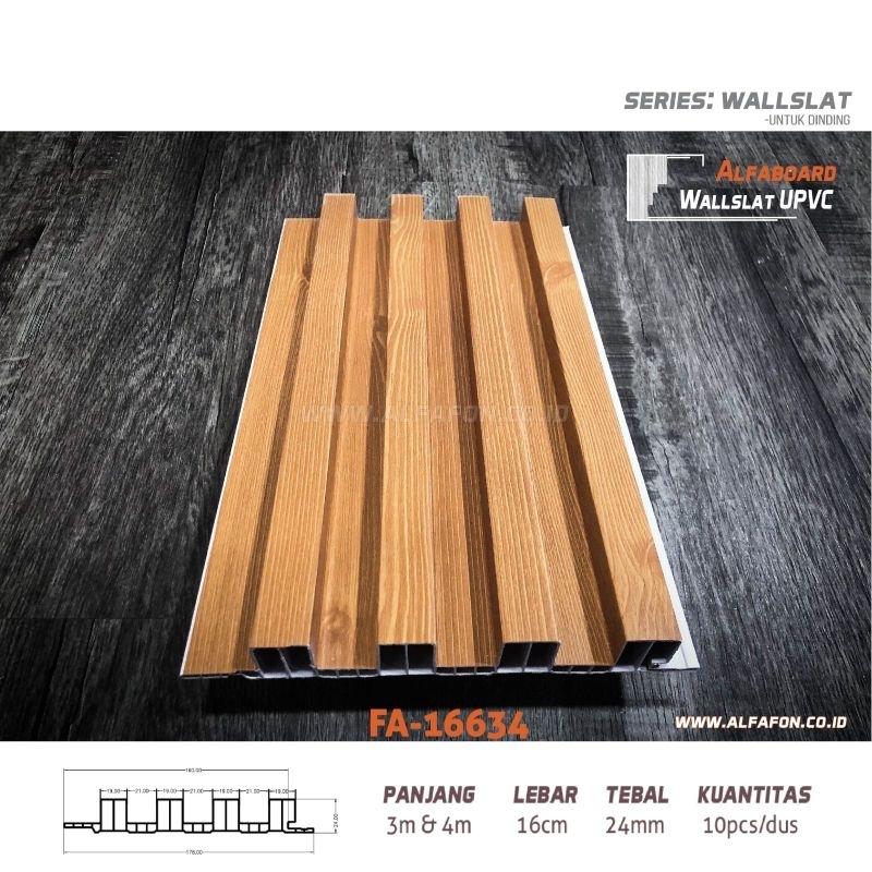 Jual UPVC Wall Panel Dinding Motif 3D Coklat Muda Serat Kayu 16634 ...