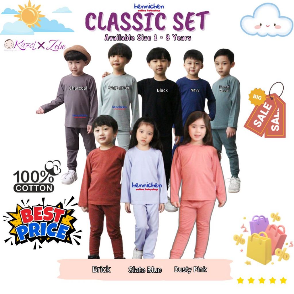 Jual MURAH LEBAY Kazel x Zebe Classic Setelan piyama Playset Longpants BAJU ANAK / bayi Boy ...