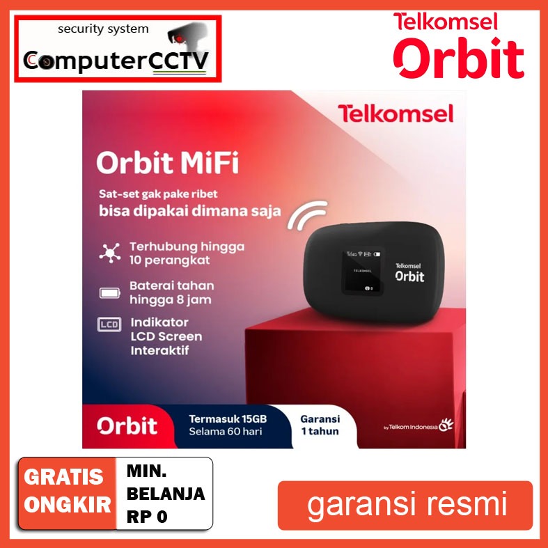 Jual Modem Orbit MiFi H1 4G LTE Unlock Free Kuota Telkomsel Orbit 15GB ...