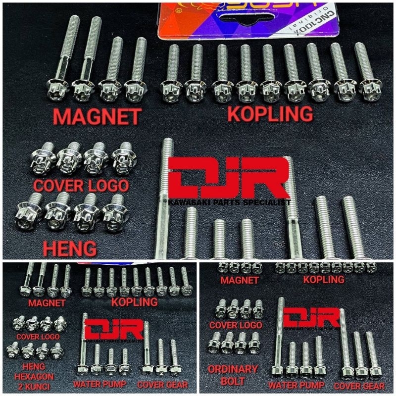 Jual BAUT PROBOLT SET BAK MESIN KALTER KOPLING MAGNET NINJA R RR SS KIS STAINLESS HENG ORIGINAL ...