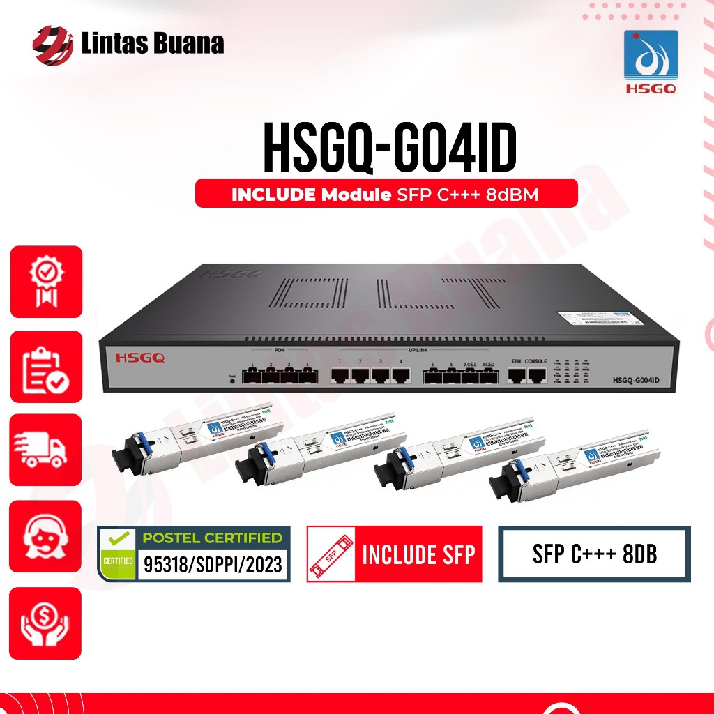 Jual OLT GPON HSGQ-G04ID 4port GPON OLT 10G Uplink AC+48V DC HSGQ-G04ID ...