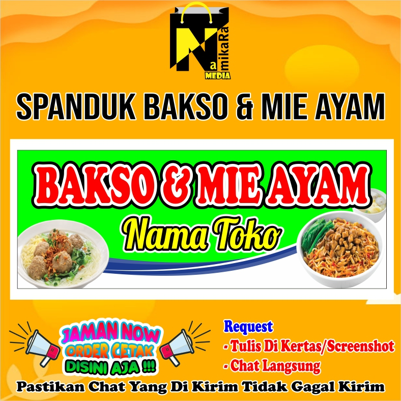 Jual Spanduk Banner bakso dan mie ayam Terbaru yang lagi Viral ukuran 1 ...