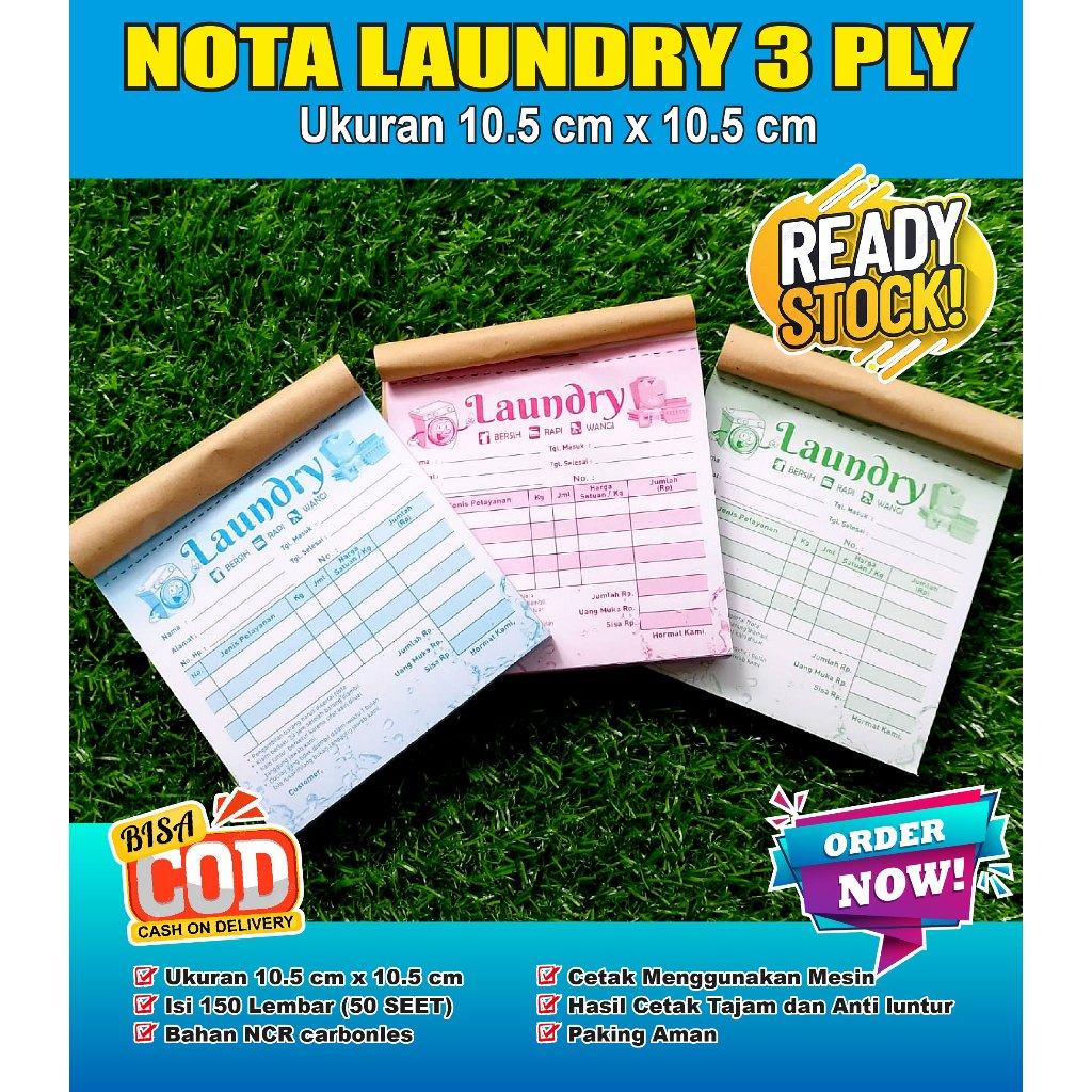Jual NOTA LAUNDRY 1/6 FOLIO 3 PLY | NOTA LAUNDRY 3 RANGKAP | Shopee ...