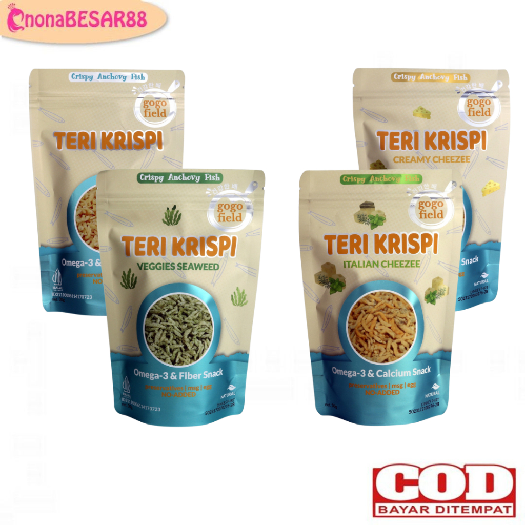 Jual Teri Crispy Kering Crunchy NON MSG 30gr / Teri Krispi gogofield ...