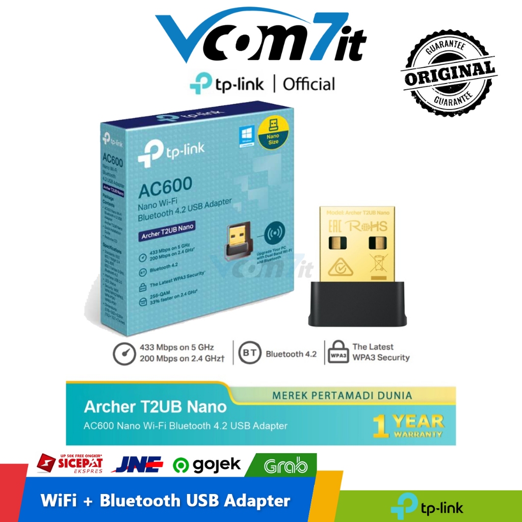 Jual Tp-Link Archer T2UB Nano 600Mbps USB Wi-Fi Bluetooth 4.2 Wireless ...