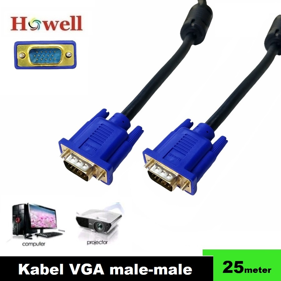 Jual Howell Kabel VGA male to male 25M | Shopee Indonesia