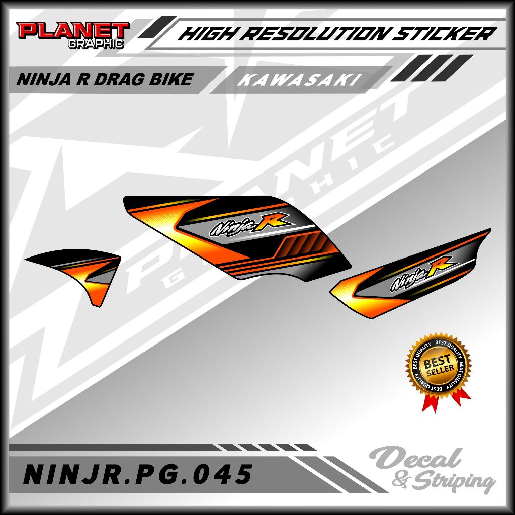 Jual Sticker Striping Variasi Motor NINJA R Motif DRAG BIKE - NINJR.PG ...