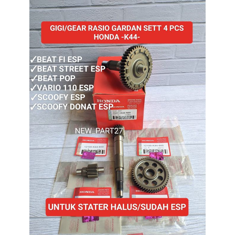 Jual Gigi/gear rasio gardan (K44) beat fi esp/Scoopy fi esp/Vario 110 fi esp (stater halus ...