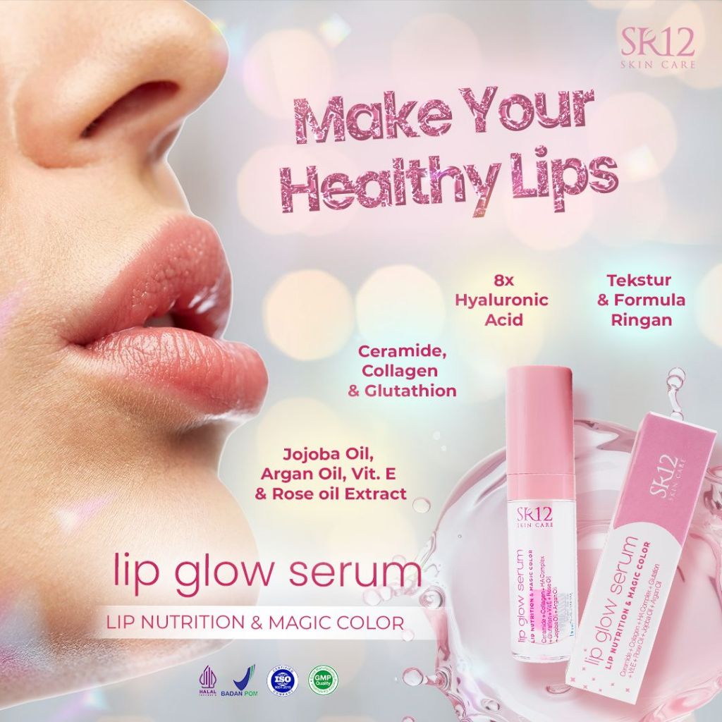 Jual Lip Glow Serum / Lip Glow Magic SR12 Melembabkan Bibir Cerah Merona Warna Tahan Lama dan ...