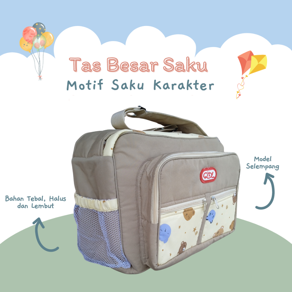 Jual Tas Bayi Besar Multifungsi Saku Karakter Tas Bayi Ukuran Besar ...