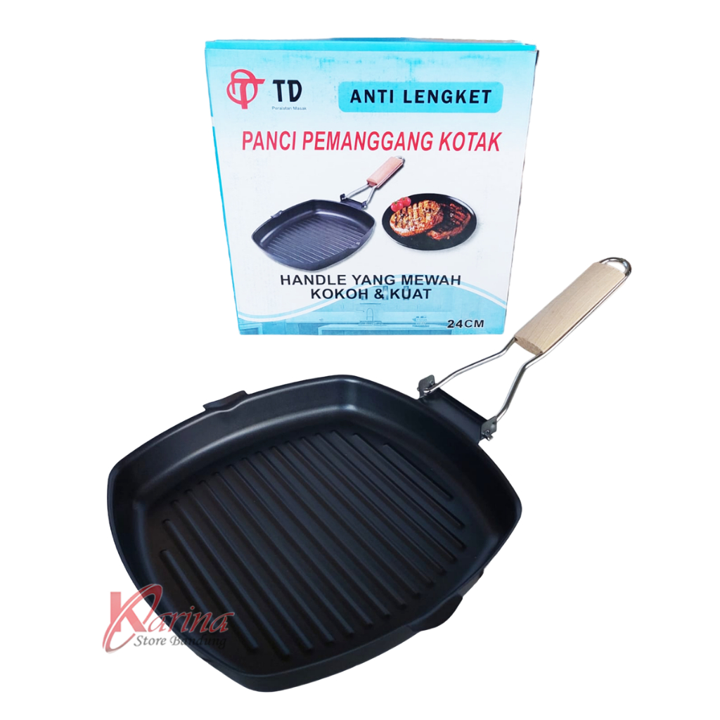 Jual Panci Pemanggang kotak Square Grill 20 cm 24 cm TD | Shopee Indonesia