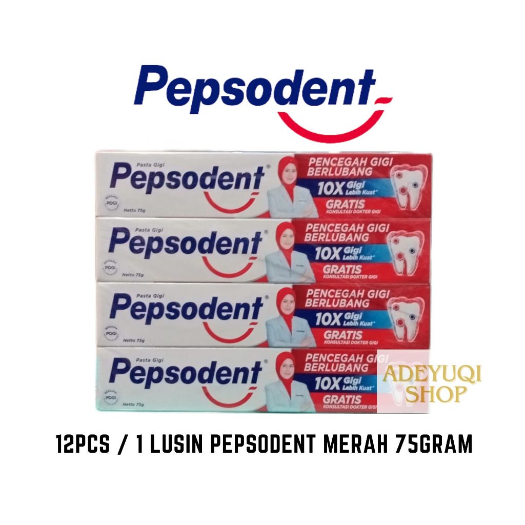 Jual PAKET HEMAT 12 PCS PEPSODENT MERAH 75 GRAM / 1 LUSIN PEPSODENT ...